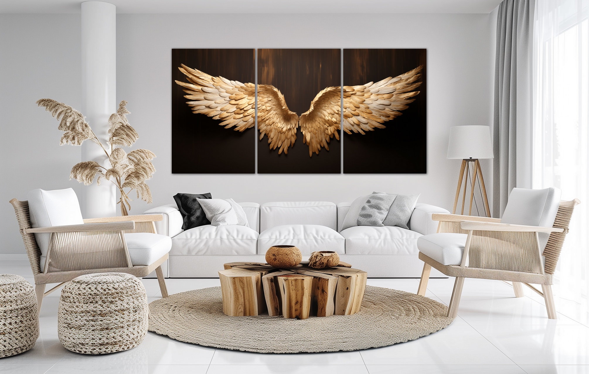Angel Wings Canvas Wall Art Angel Wall Decor Modern Christian Art Unique Wall Art Religious ...