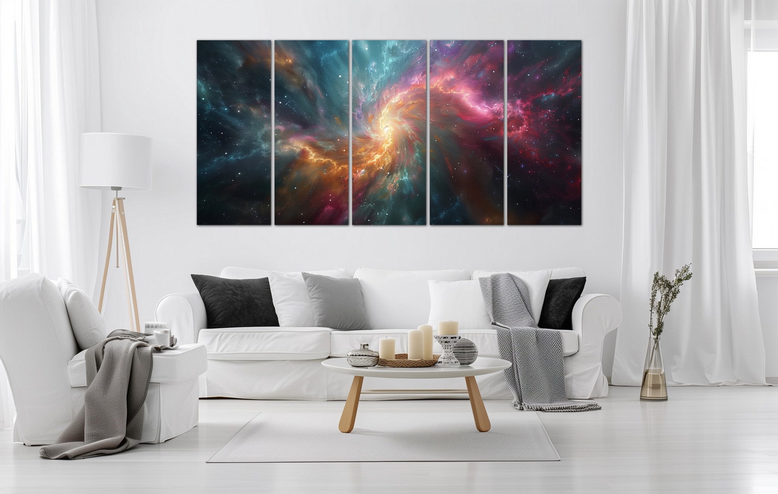 Colorful Space Canvas Wall Art Trendy Galaxy Decor Zen Wall Art Space ...