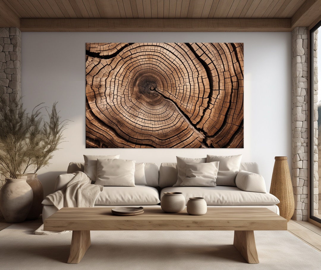 Tree Ring Canvas Wall Art Abstract Wood Trendy Wall Art Wood Decor ...