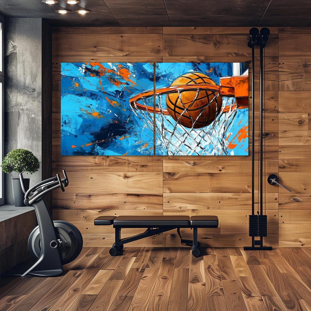 Modern Basketball Canvas Wall Art Teen Room Decor Ball Basketball Print ...