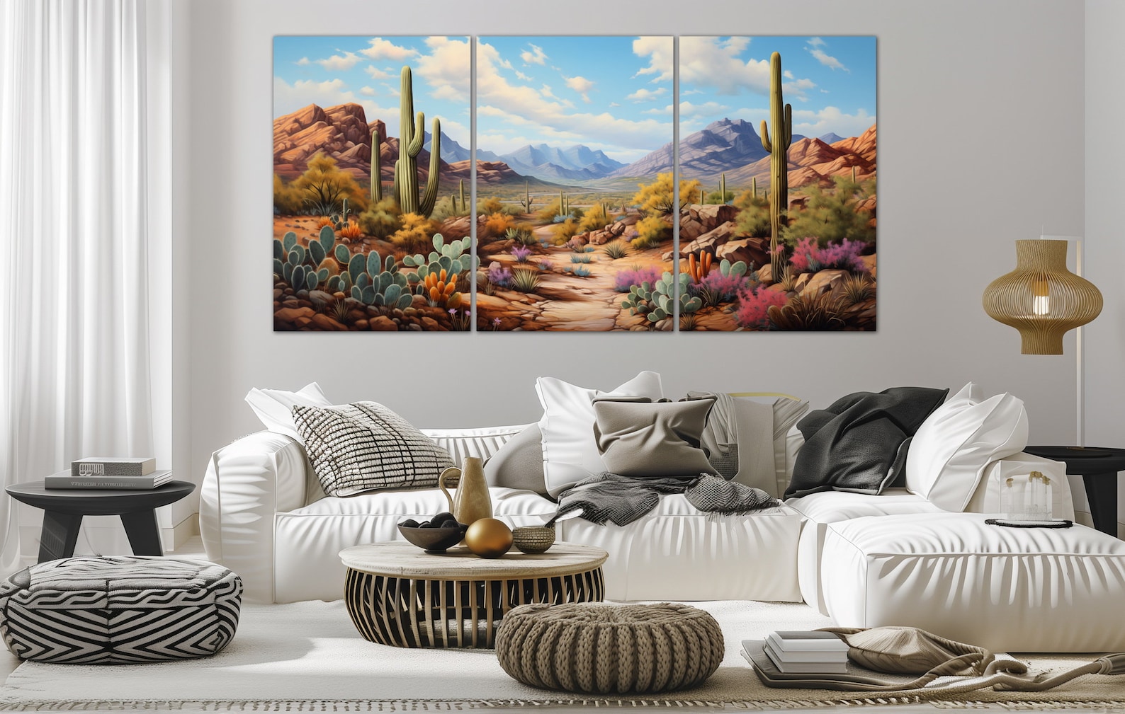 Desert Canvas Wall Art Southwestern Decor Desert Landscape Painting ...