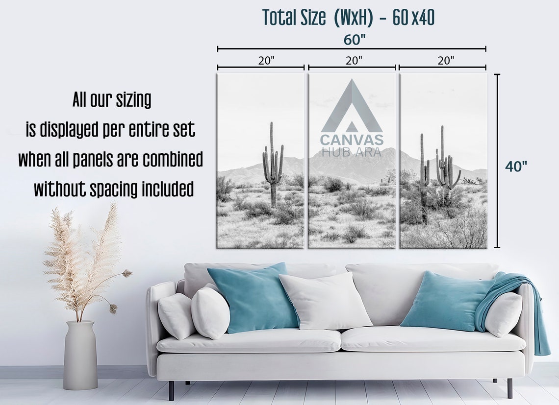 Arizona Desert Cactus Canvas Wall Art Boho Wall Decor Mosaic Art PRINT ...