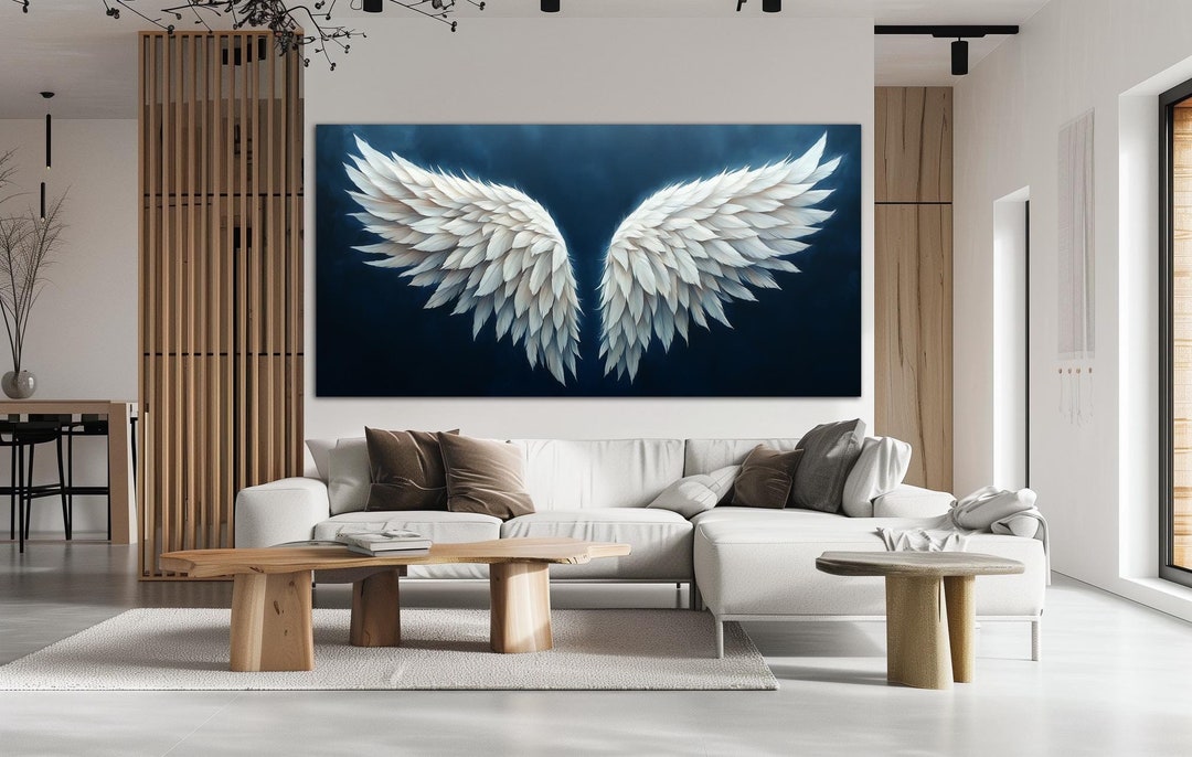 White Angel Wings Canvas Wall Art Aesthetic Room Decor Christian Wall ...