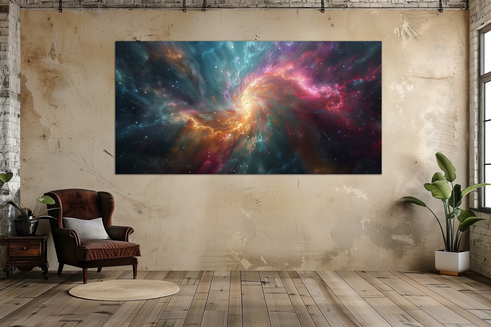 Colorful Space Canvas Wall Art Trendy Galaxy Decor Zen Wall Art Space ...