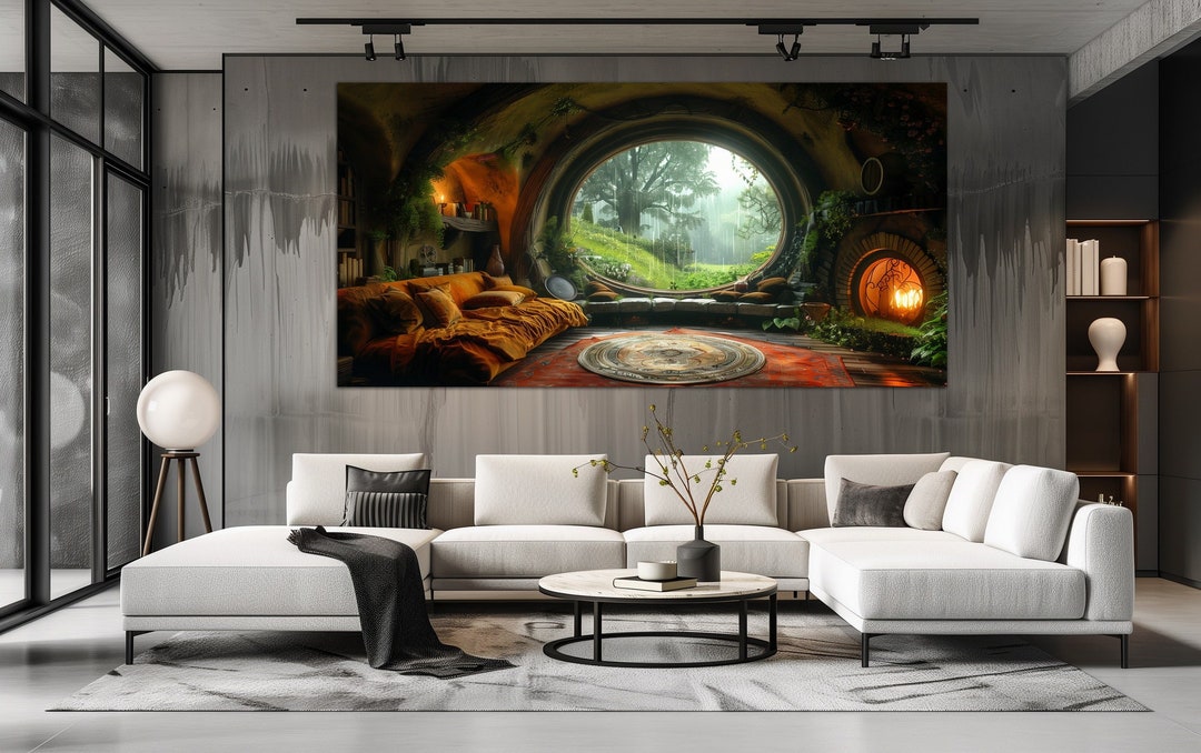 Hobbitcore Canvas Wall Art Fantasy Decor Book Lover Gift Hobbit Wall ...