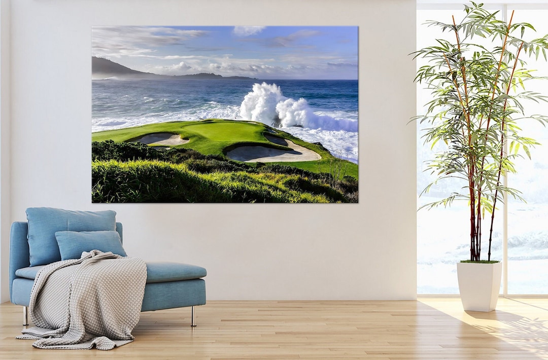 Golf Canvas Wall Art Golf Print Pebble Beach Golf Links Golf Course in ...