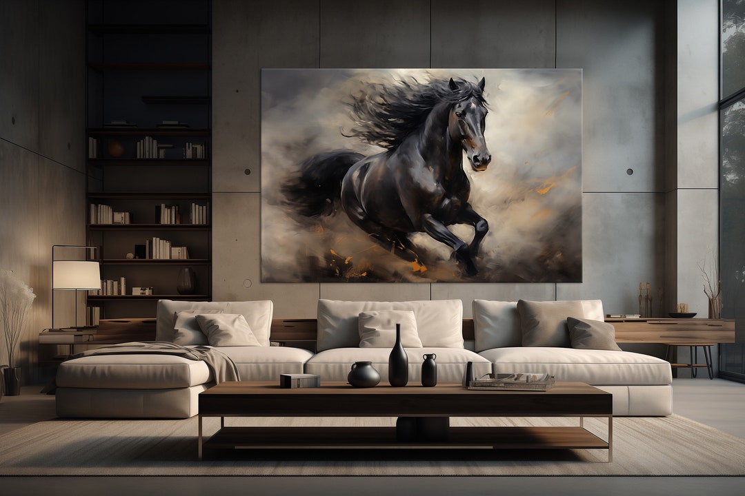 Running Horse Canvas Wall Art Decor Horse Wall Art Print Modern Horse ...