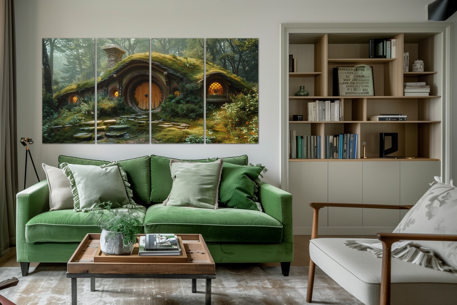 Fantasy Hole Canvas Wall Art: Library Decor Book Lover Landscape Canvas ...