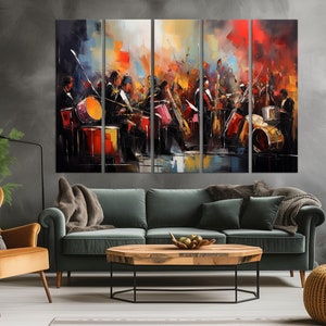 Jazz Orchestra Canvas Wall Art Music Decor Мusical Instruments Print - Etsy