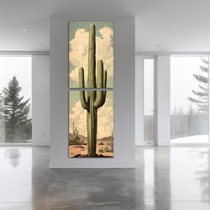 Saguaro Cactus Canvas Wall Art Southwestern Decor Arizona Cactus Art ...