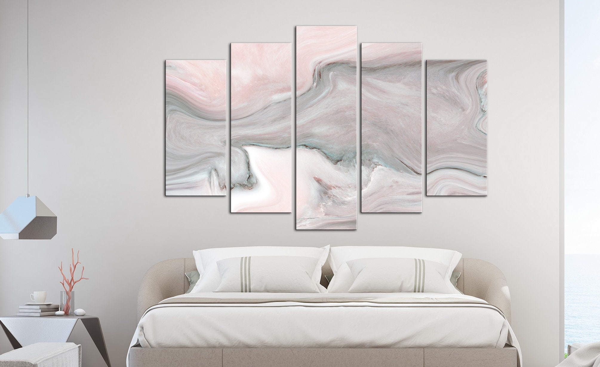 Marble Wall Art Abstract Canvas Wall Art Abstract Print Pink Marble ...