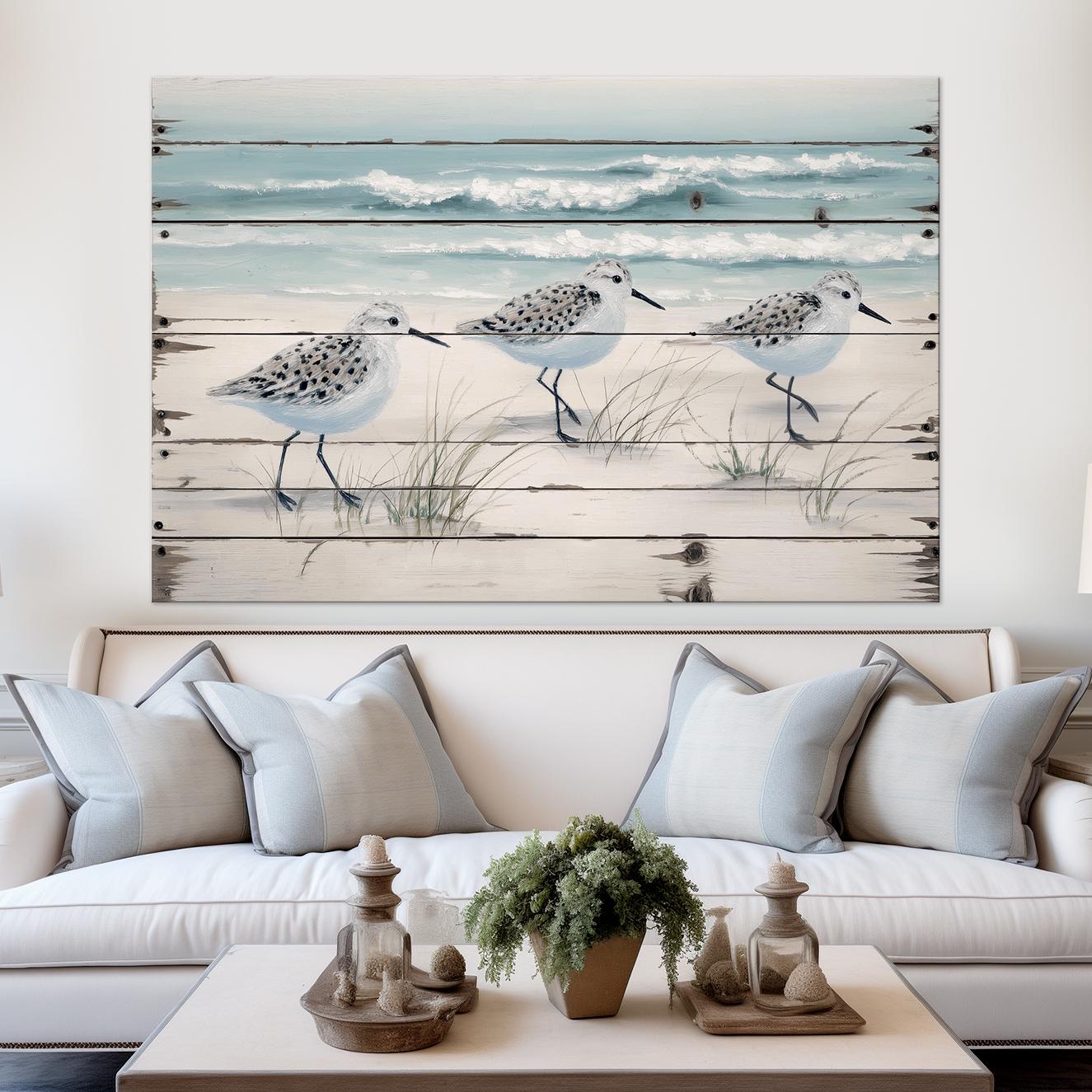 Sandpiper Birds Canvas Wall Art Coastal Decor Rustic Beach Print - Etsy
