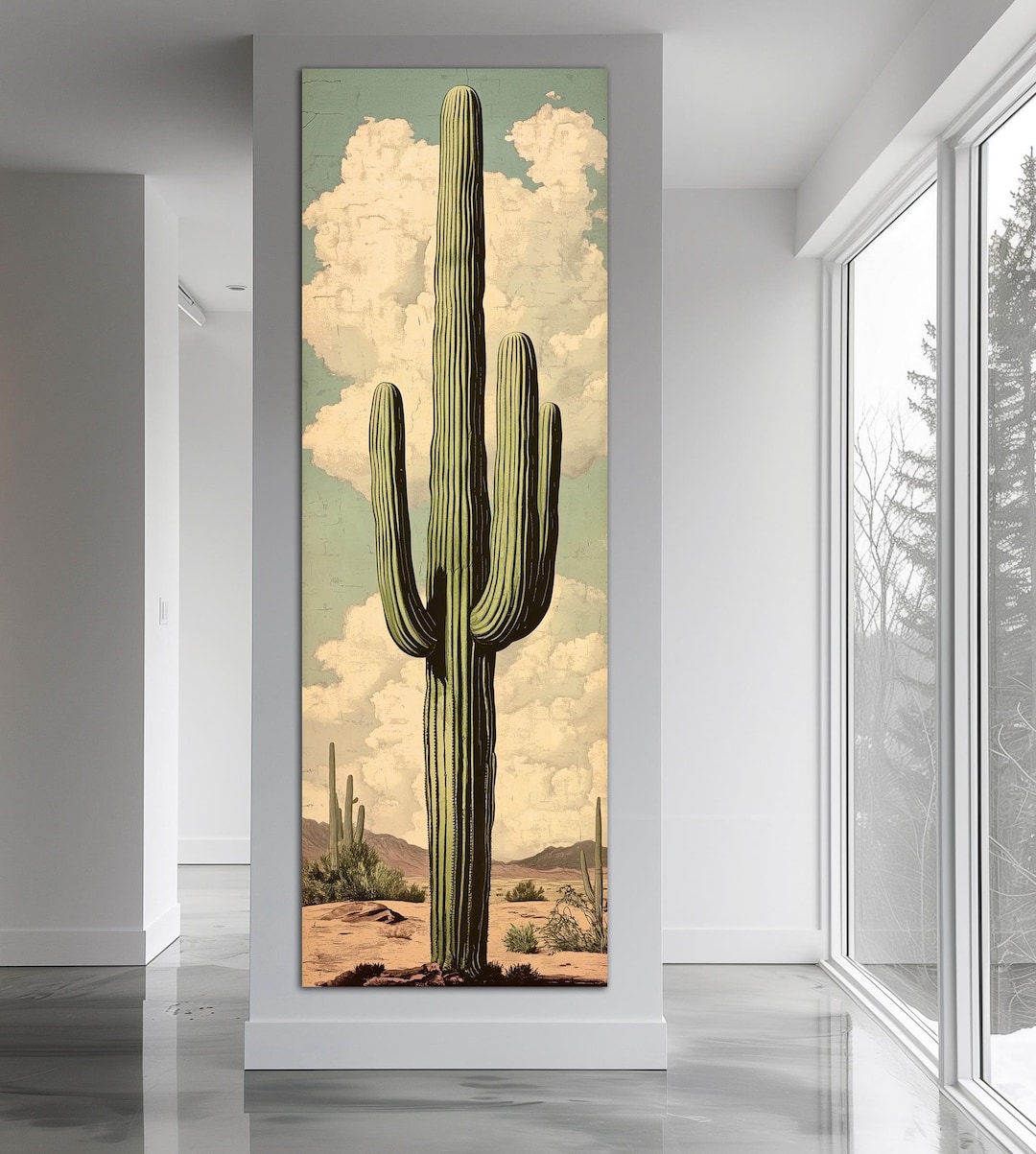 Saguaro Cactus Canvas Wall Art Southwestern Decor Arizona Cactus Art ...