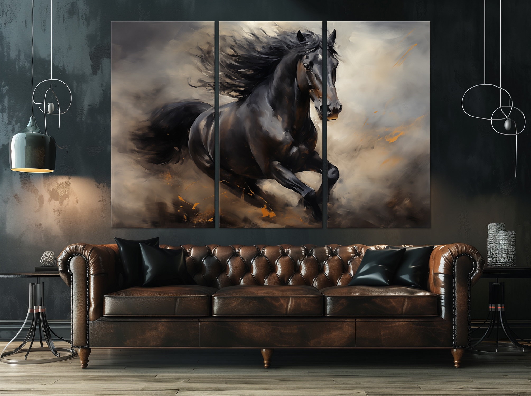 Running Horse Canvas Wall Art Decor Horse Wall Art Print Modern Horse ...