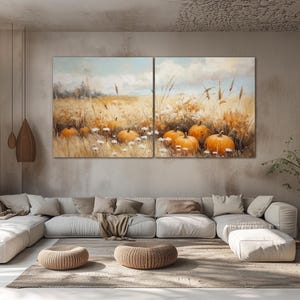 Harvest Pumpkins Canvas Wall Art Country Fall Decor Autumn Farmhouse ...