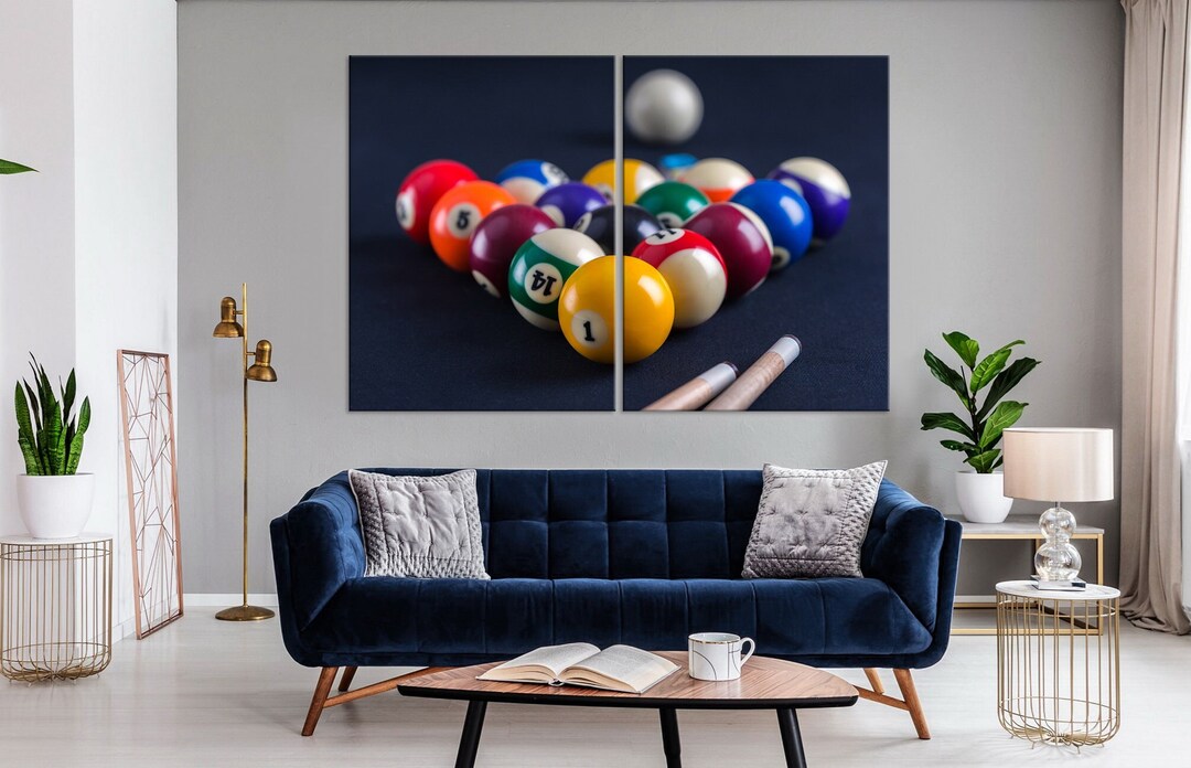 Billiard Canvas Wall Art College Dorm Decor Billiard Balls Canvas Print ...