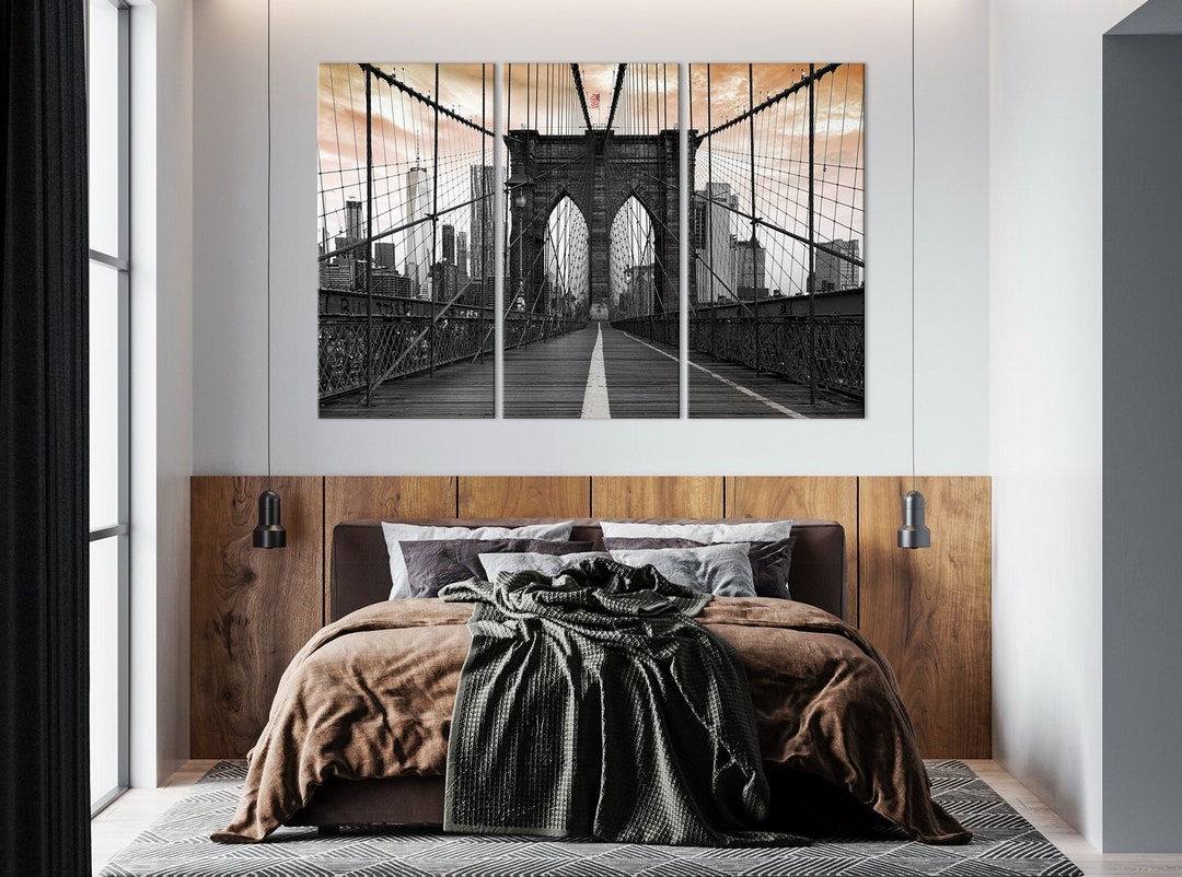 Brooklyn Bridge Canvas Wall Art Manhattan Skyline Wall Art New York ...