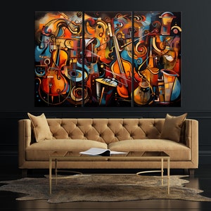 Abstract Music Canvas Wall Art Orchestra Music Room Decor Music Gifts ...