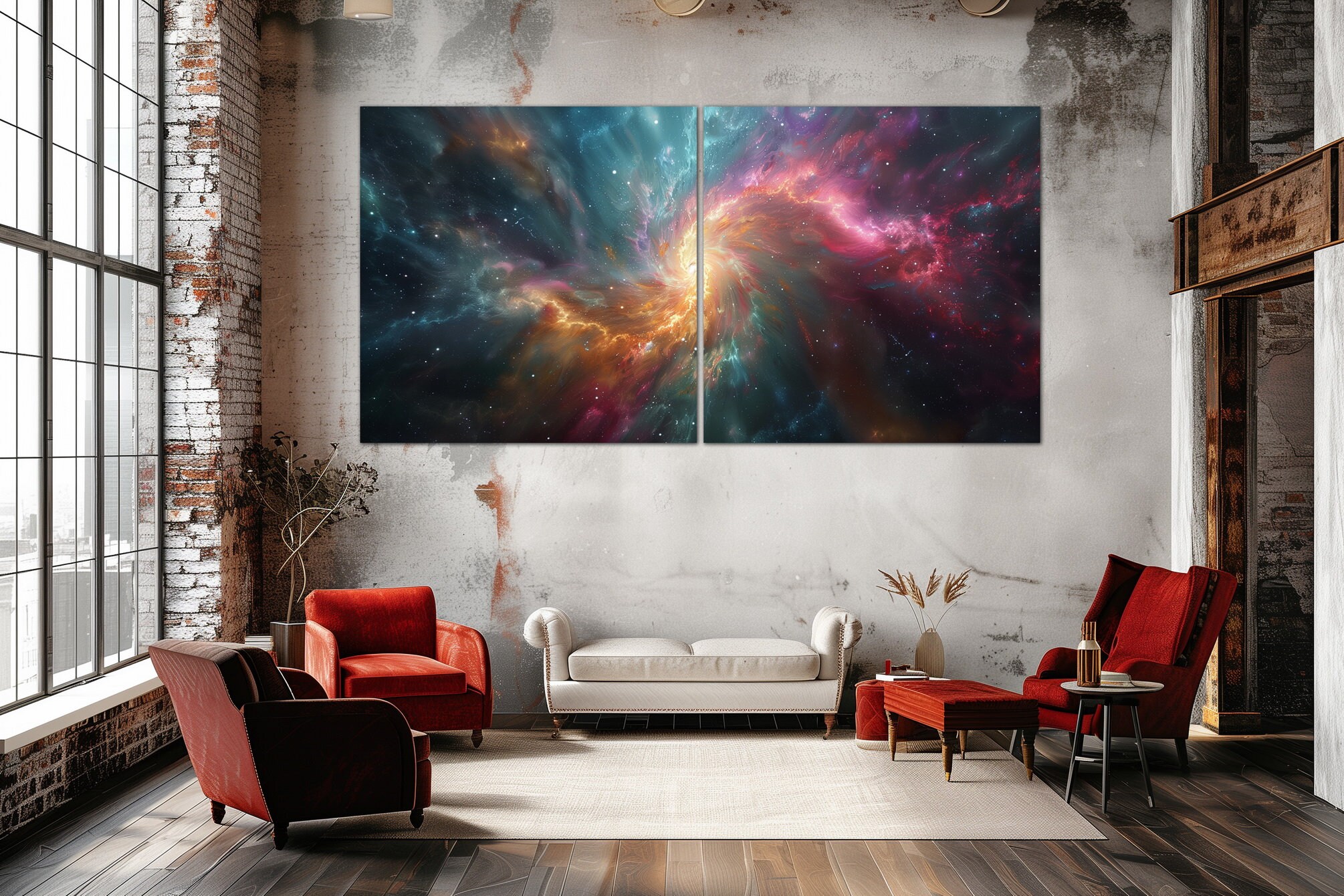 Colorful Space Canvas Wall Art Trendy Galaxy Decor Zen Wall Art Space ...