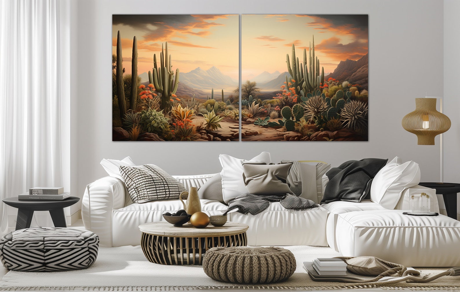 Arizona Desert Canvas Wall Art Southwestern Decor Cactus Wall Art ...