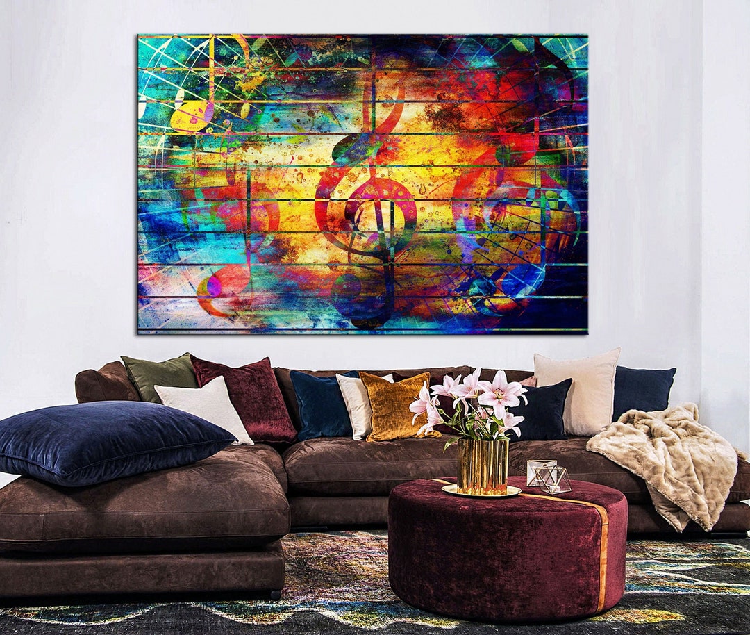 Colorful Music Canvas Wall Art Modern Music Wall Decor Music Gifts ...