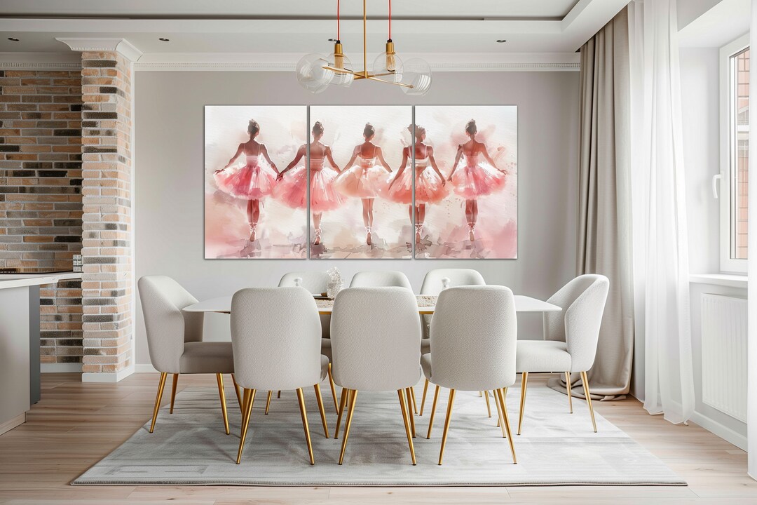 Ballerinas Canvas Wall Art Preppy Room Decor Watercolor Print Ballet ...