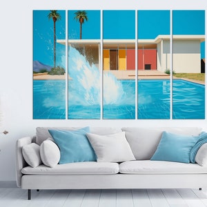 Splash Canvas Wall Art Print Swimming Pool Print Mid Century Modern ...