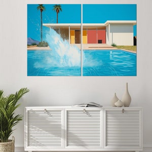 Splash Canvas Wall Art Print Swimming Pool Print Mid Century Modern ...
