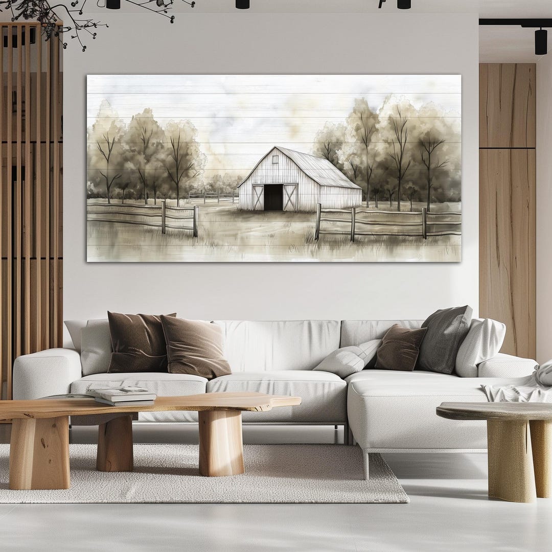 Country Farm Canvas Wall Art Rustic Home Decor Country Cottage Print ...