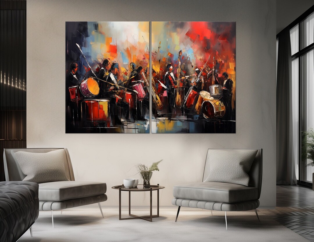 Jazz Orchestra Canvas Wall Art Music Wall Decor Music Gifts Мusical ...