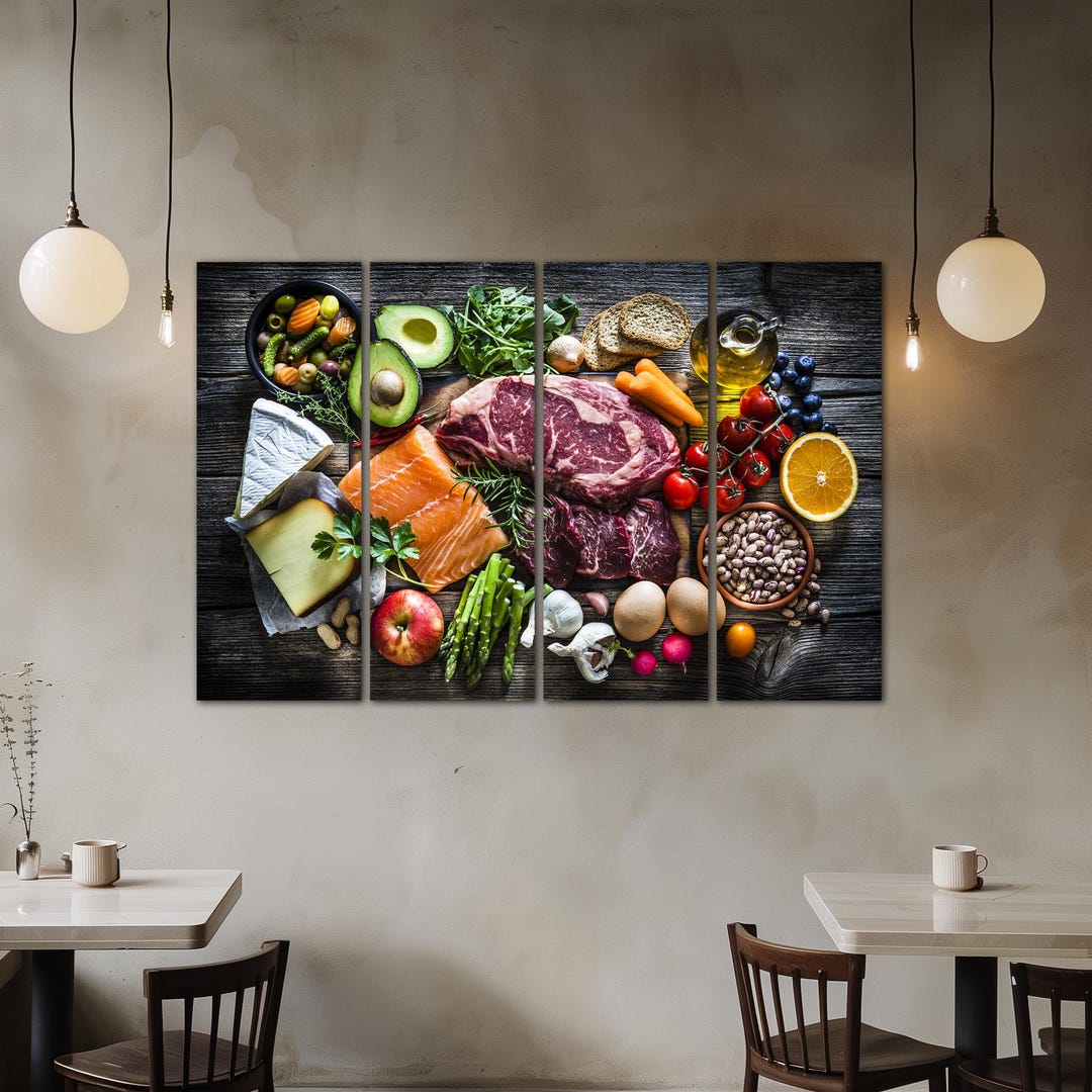 Tasty Food Canvas Wall Art Boho Kitchen Decor Food Art Print Modern ...