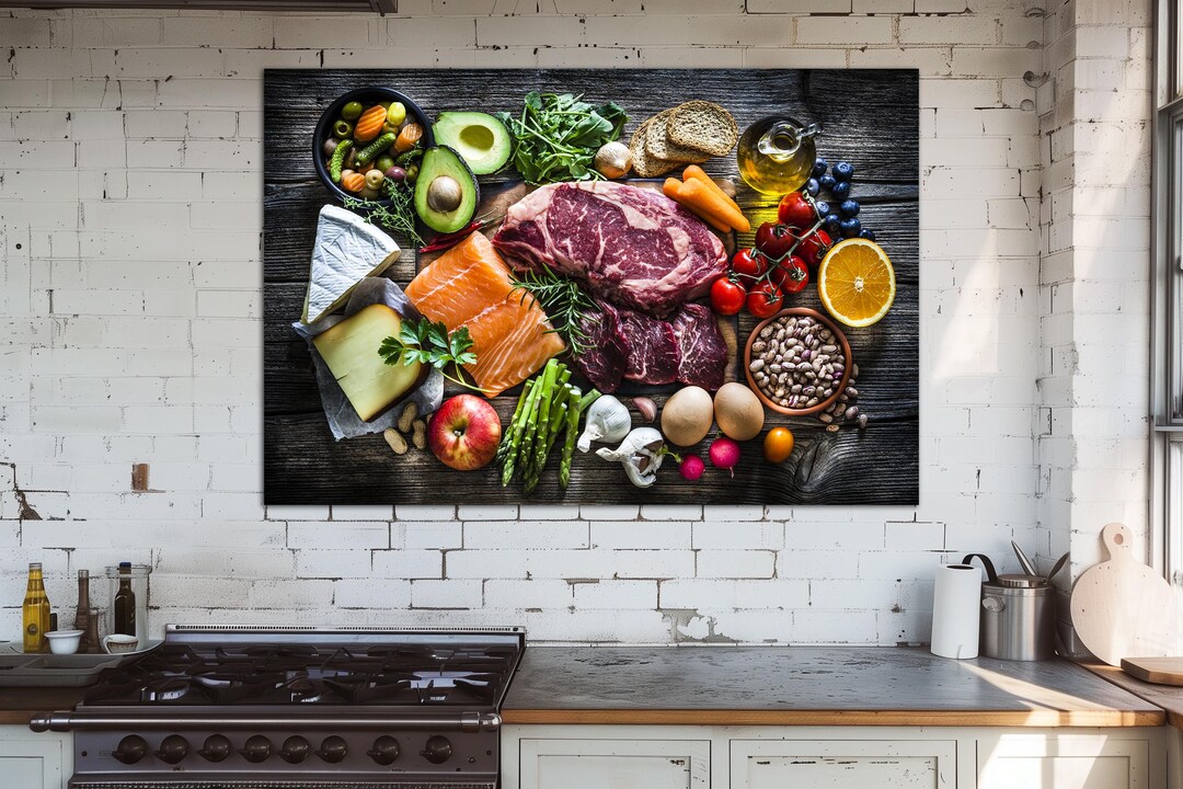 Tasty Food Canvas Wall Art Rustic Kitchen Decor Food Wall Art Modern ...