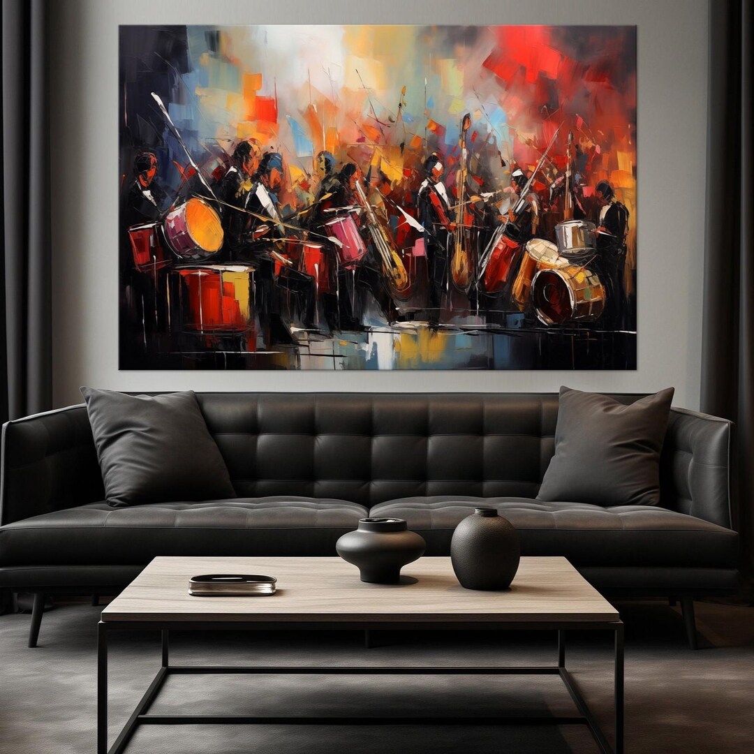Jazz Orchestra Canvas Wall Art Music Decor Мusical Instruments Print - Etsy