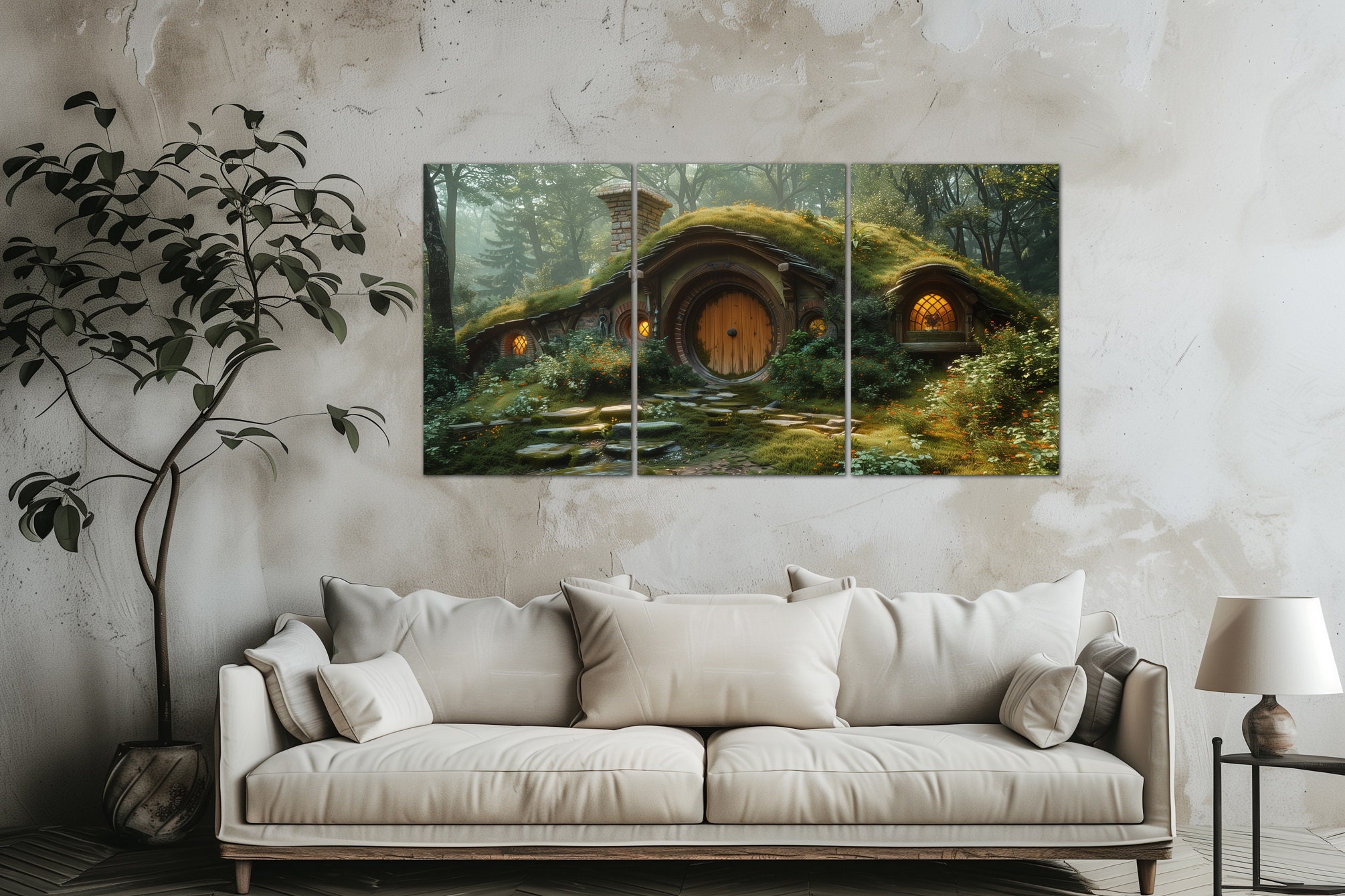Fantasy Hole Canvas Wall Art: Library Decor Book Lover Landscape Canvas ...
