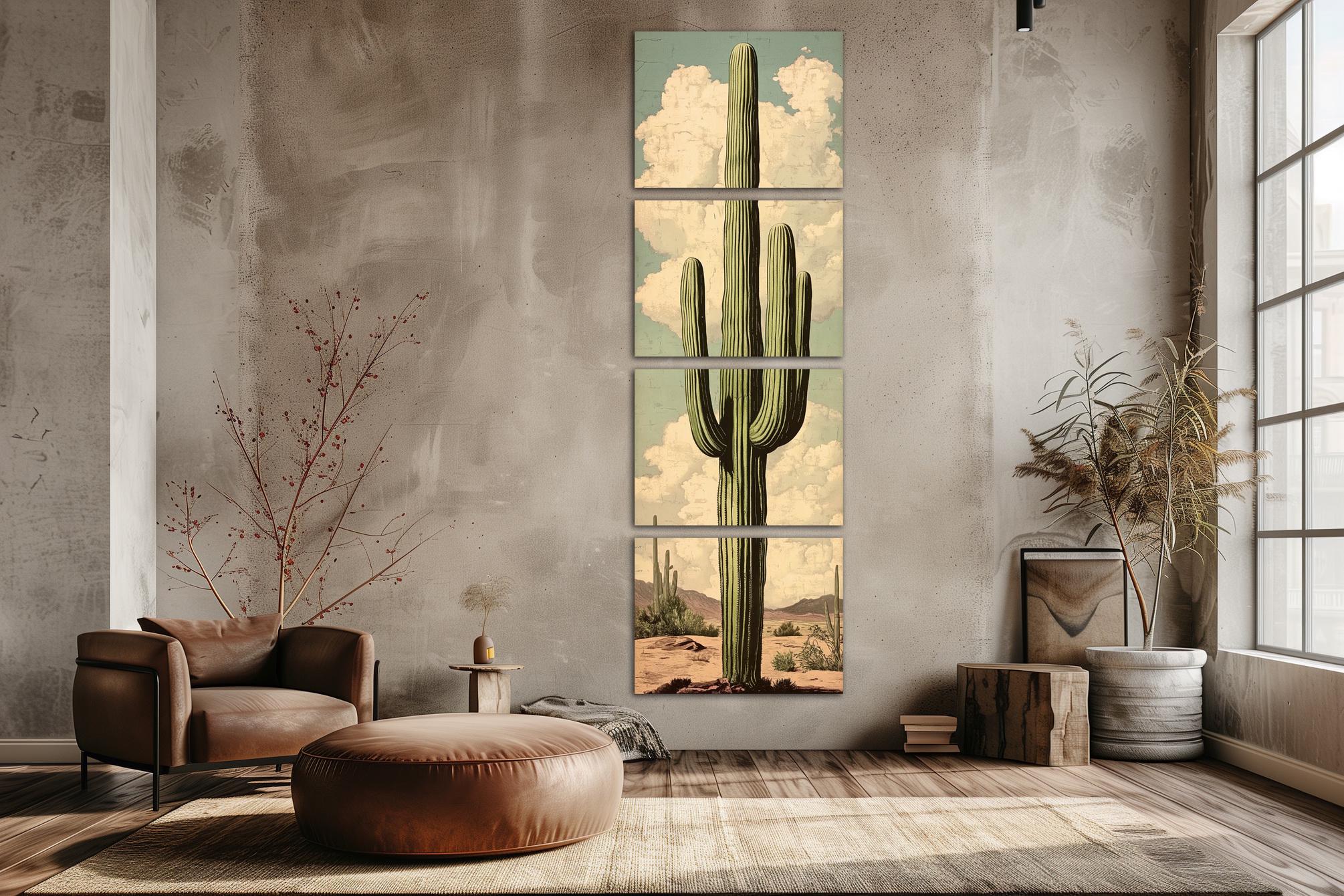 Saguaro Cactus Canvas Wall Art Southwestern Decor Arizona Cactus Art ...