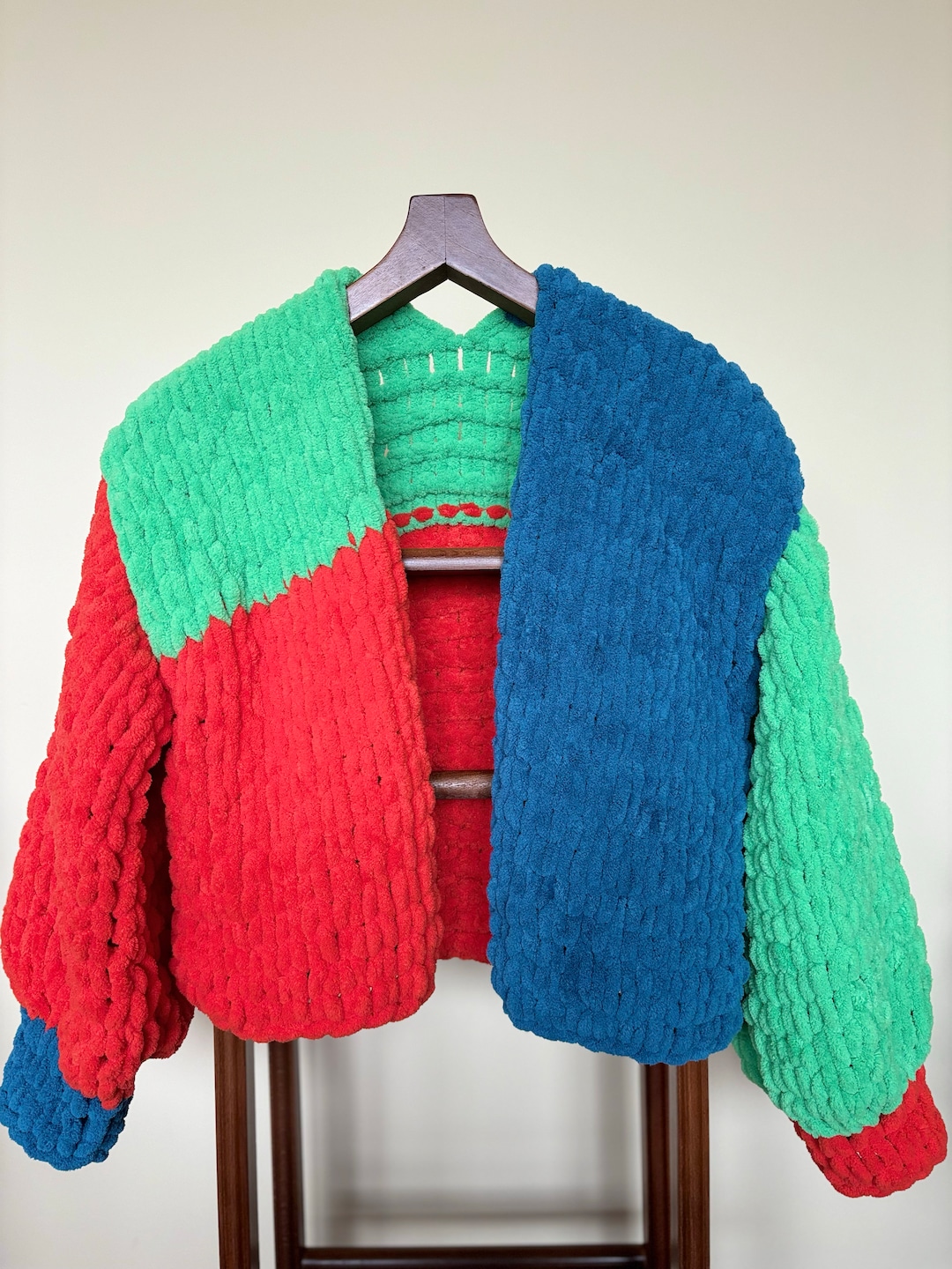 Handknit Chunky Cardigan , Colorful Outfit, Cozy and Warm - Etsy