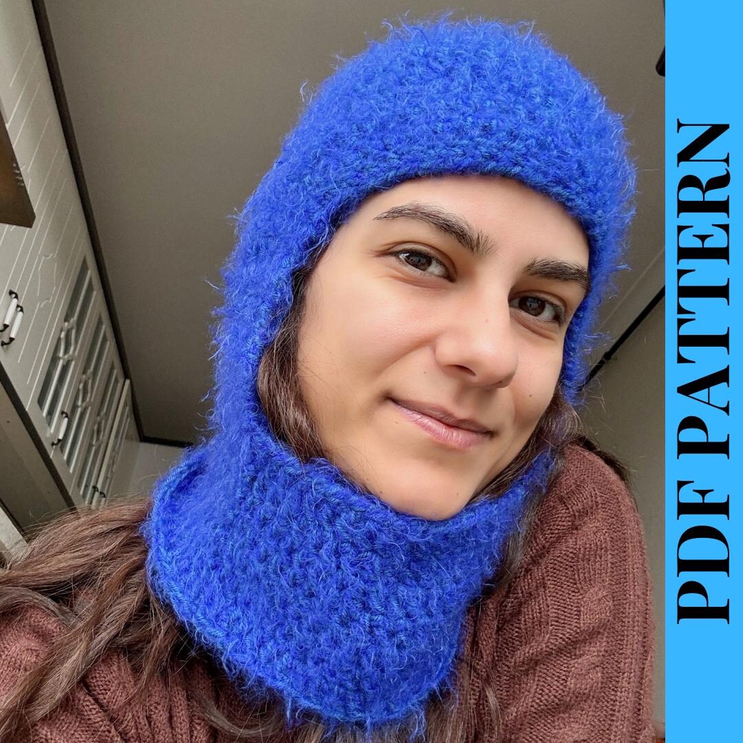Balaclava Crochet Pattern Digital Balaclava Instructions Winter Hood ...