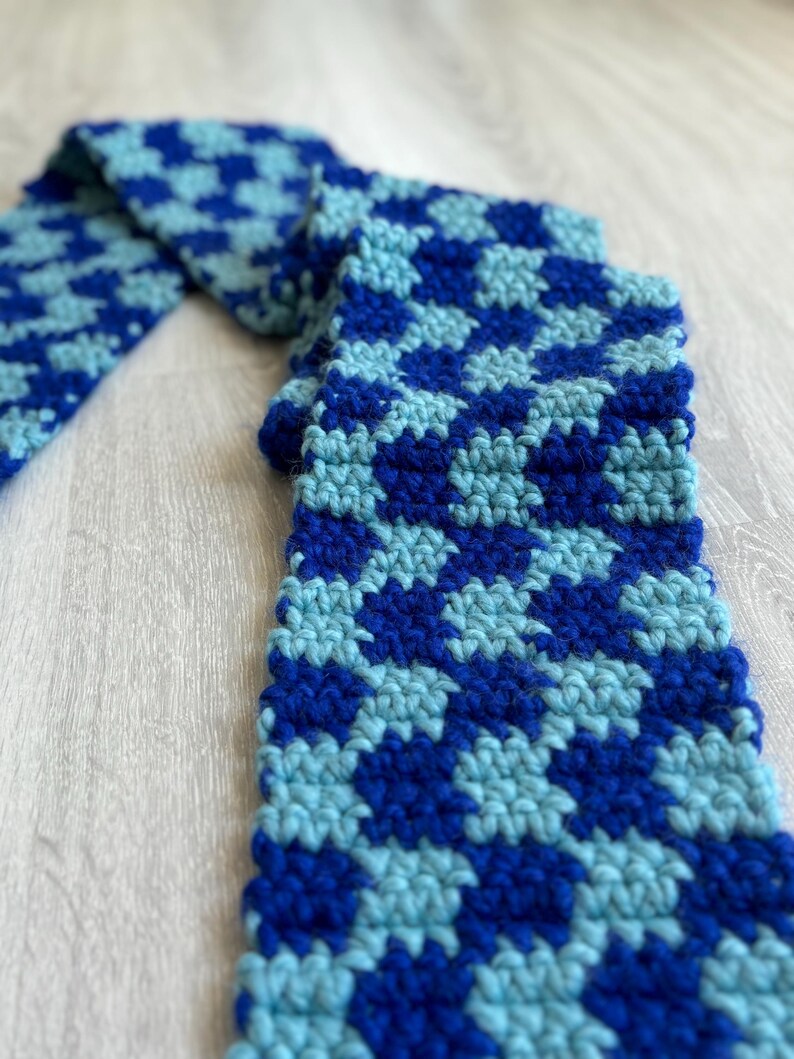 CROCHET PATTERN Checkered Scarf Crochet PDF Pattern - Etsy