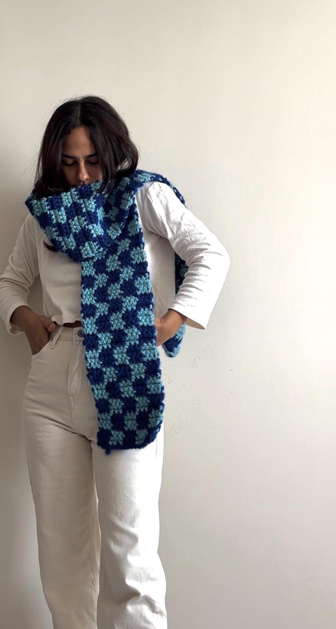 CROCHET PATTERN Checkered Scarf Crochet PDF Pattern - Etsy