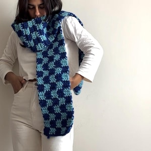 CROCHET PATTERN Checkered Scarf Crochet PDF Pattern - Etsy