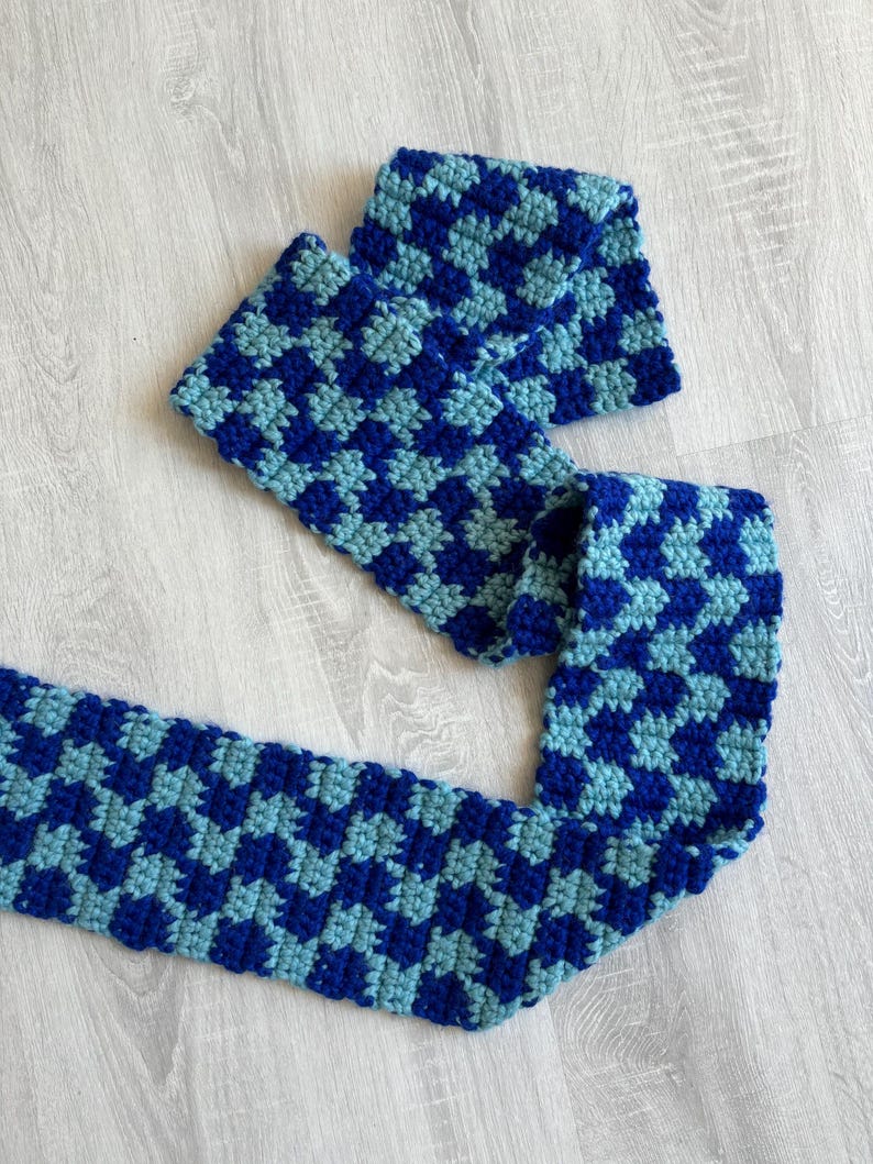CROCHET PATTERN Checkered Scarf Crochet PDF Pattern - Etsy