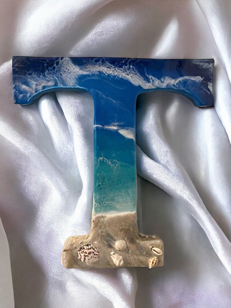 Custom Resin Letter Handmade Epoxy Alphabet Epoxy Wall Art Resin Sea ...