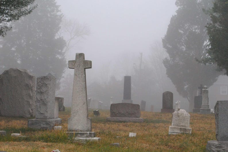 Veil of Fog – Haunted Cemetery Photo Print, Silver Spring Maryland ...