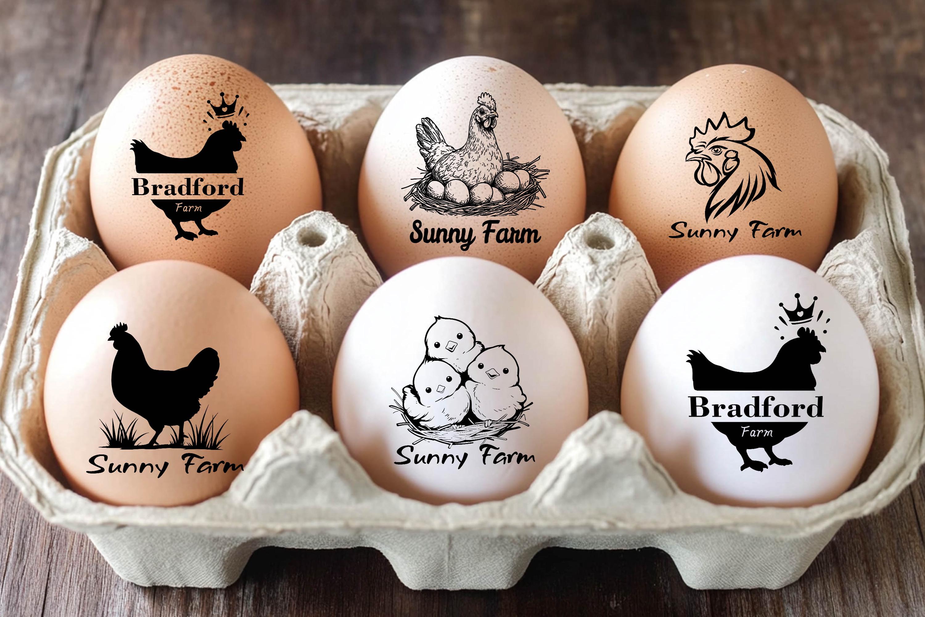 Custom Chicken Egg Rubber Stamp, Farm Fresh Eggs, Backyard Farmer Gift ...