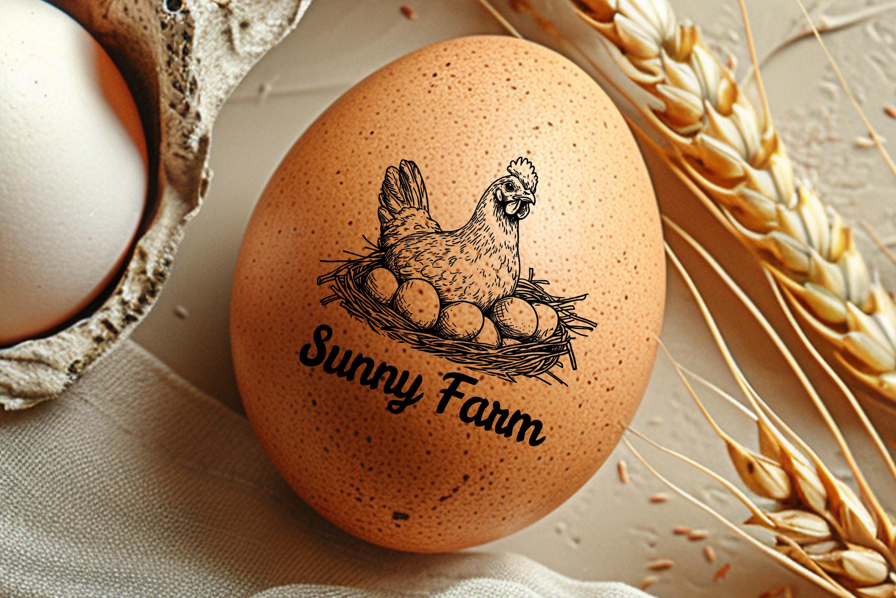 Custom Chicken Egg Rubber Stamp, Farm Fresh Eggs, Backyard Farmer Gift ...