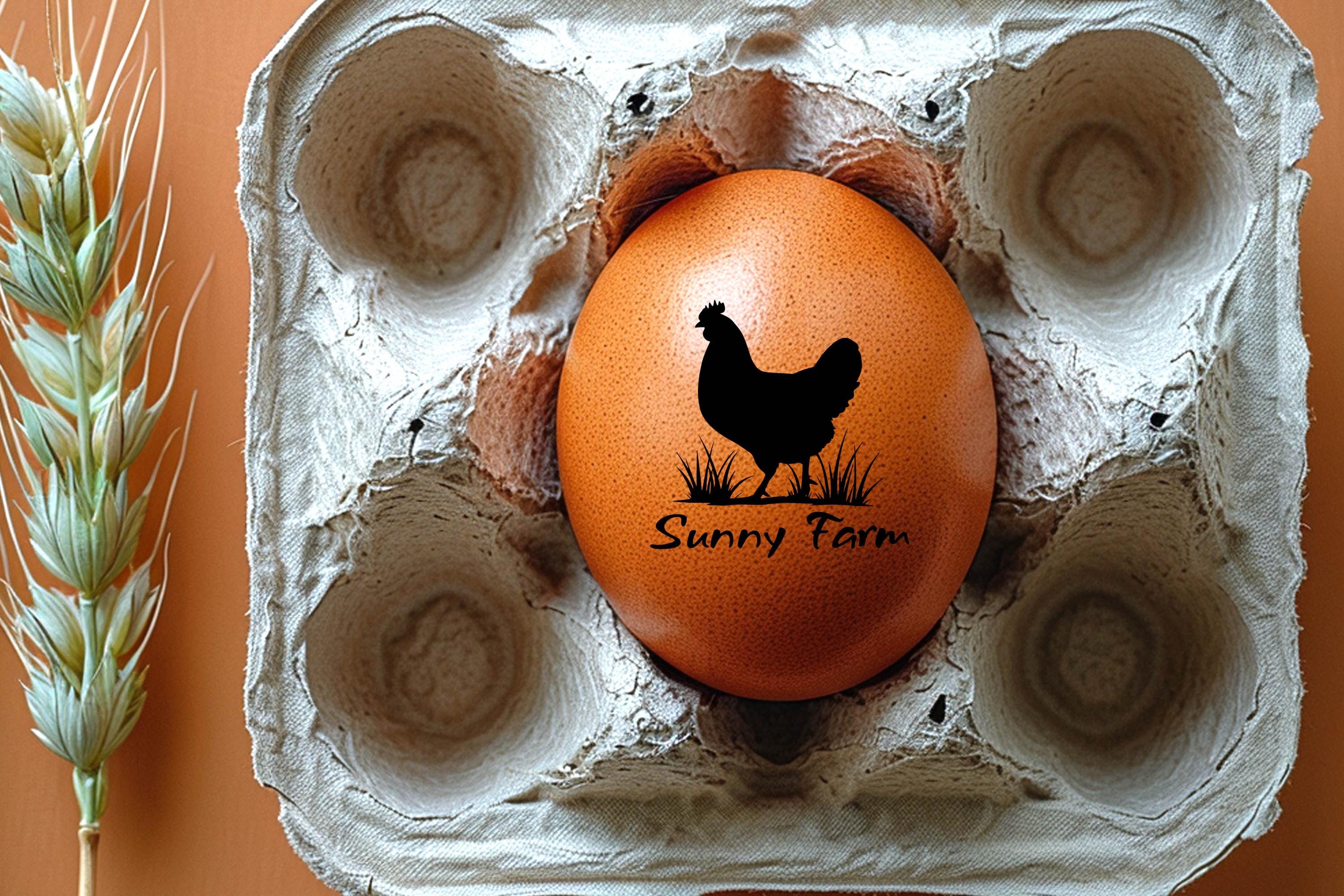 Custom Chicken Egg Rubber Stamp, Farm Fresh Eggs, Backyard Farmer Gift ...
