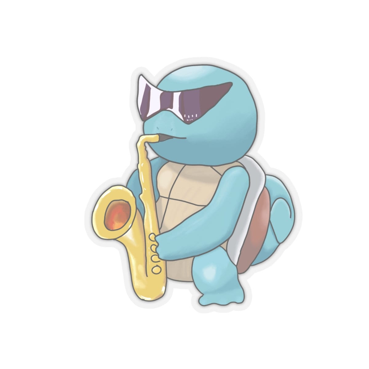 Cool Saxophone Turtle Sticker - Etsy