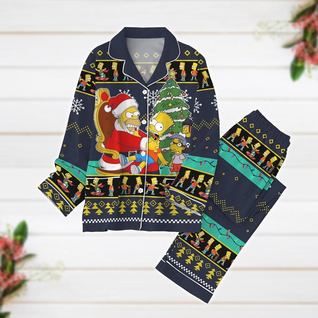 Christmas Pajamas, Simpsons Family Pajamas Set, Homer Simpsons Xmas ...