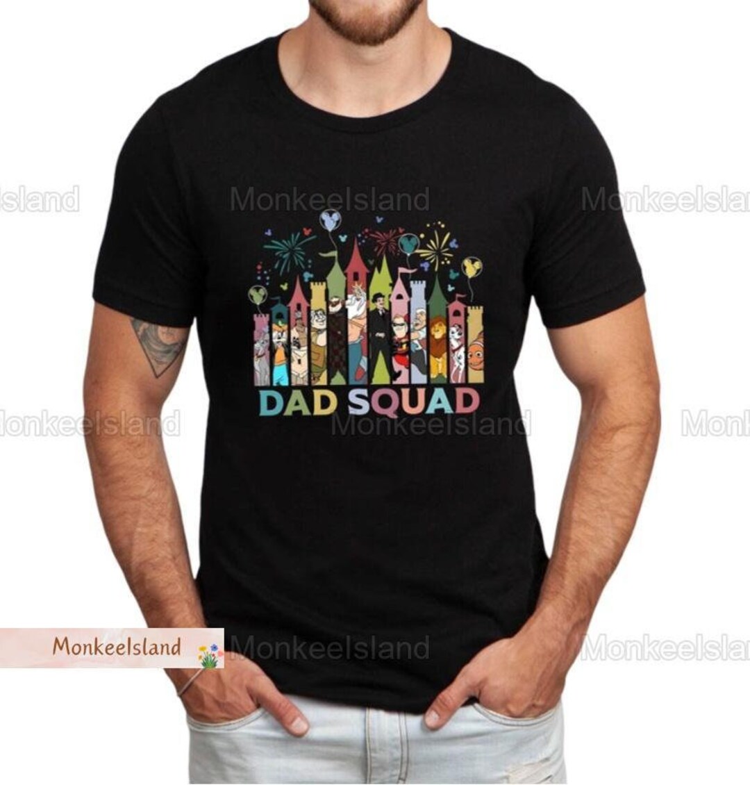 Disney Dad Squad Shirt, Disney Dad Characters Tee, Fathers Day Shirt ...