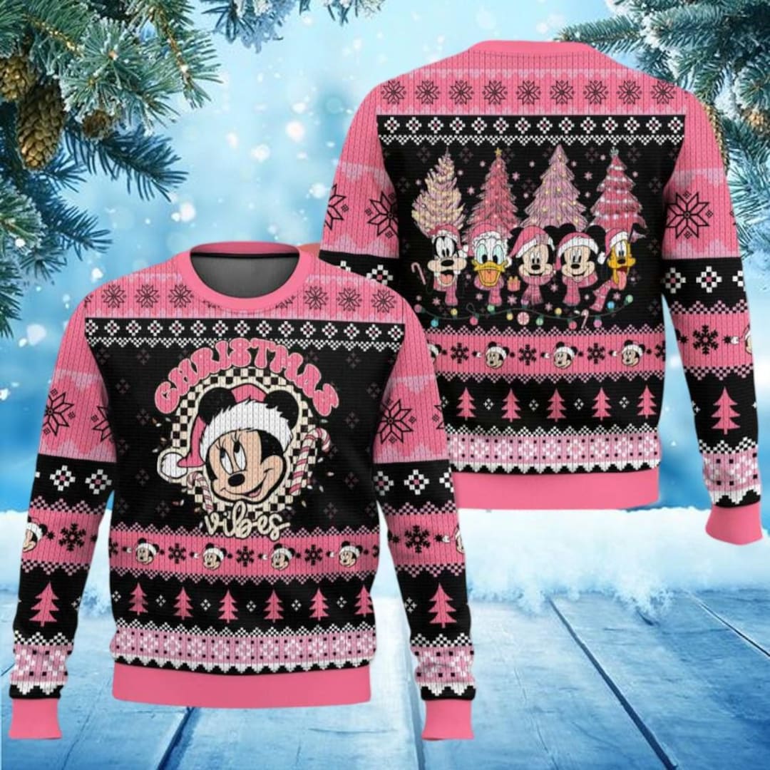 Minnie Mouse Ugly Christmas Sweater, Mickey and Friends Xmas Sweater ...